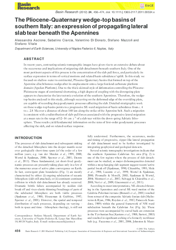 (PDF) The Pliocene-Quaternary wedge-top basins of southern Italy: an ...
