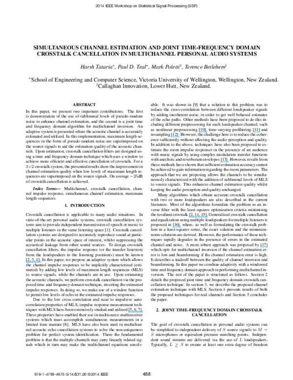 (PDF) Simultaneous channel estimation and joint time-frequency domain crosstalk cancellation in ...