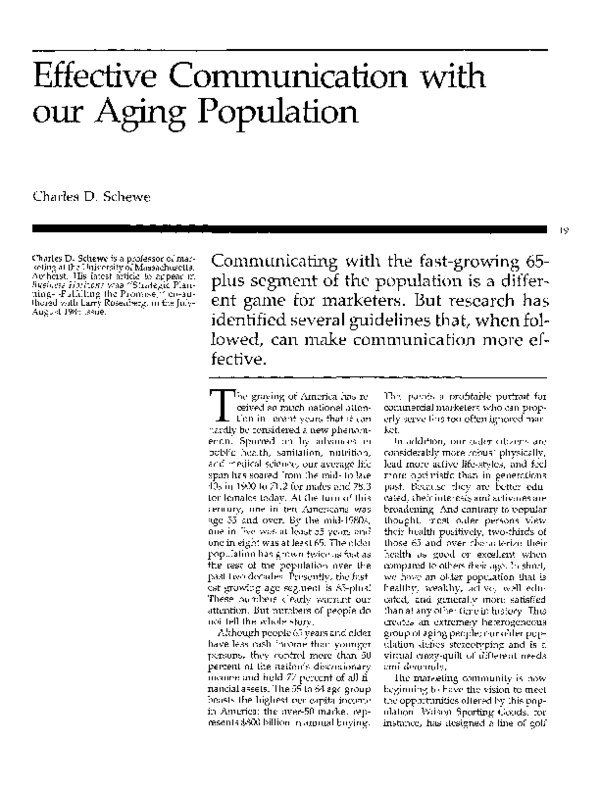 (PDF) Effective Communication with our Aging Population