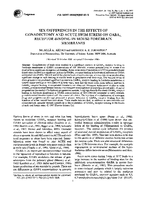 (PDF) Sex differences in the effects of gonadectomy and acute swim ...