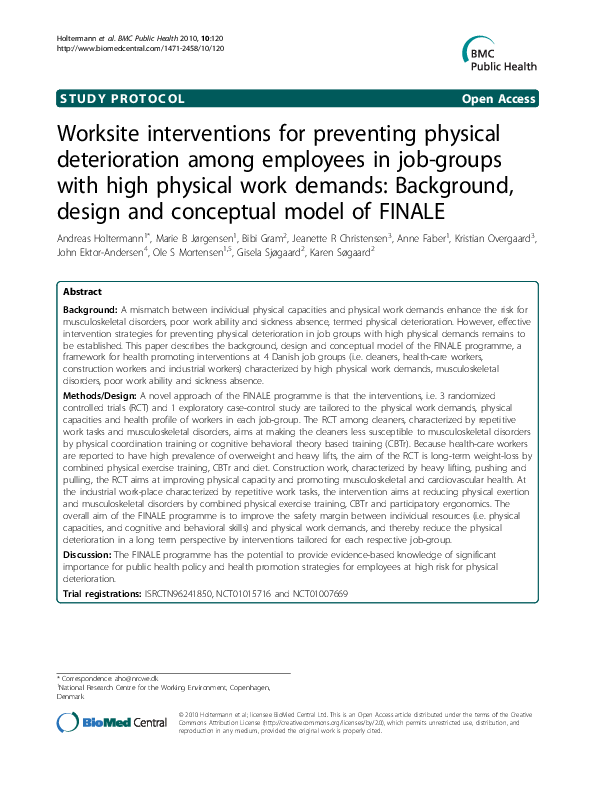 (PDF) Worksite interventions for preventing physical deterioration ...