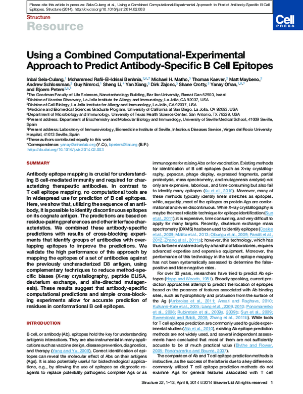 Pdf Using A Combined Computational Experimental Approach To Predict