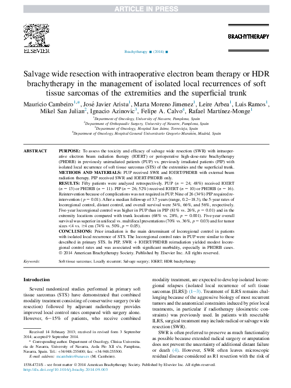 (PDF) Salvage wide resection with intraoperative electron beam therapy ...
