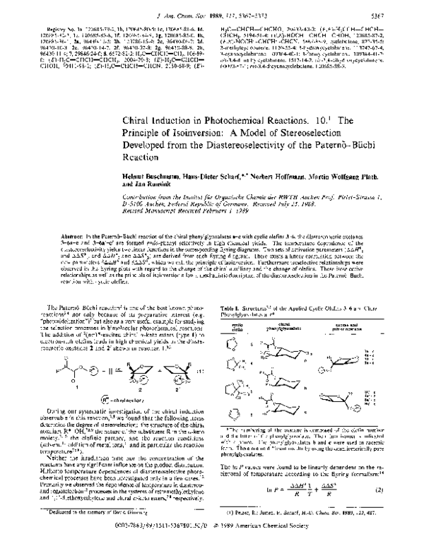 (PDF) Chiral induction in photochemical reactions. 10. The principle of ...