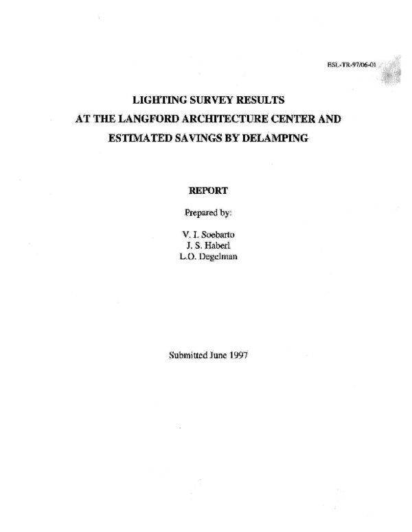 (PDF) Lighting Survey Results at the Langford Architecture Center and ...