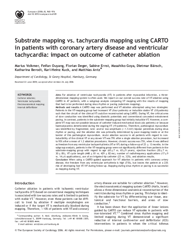 (PDF) Substrate mapping vs. tachycardia mapping using CARTO in patients ...