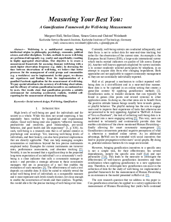 (PDF) Measuring Your Best You: A Gamification Framework for Well-being