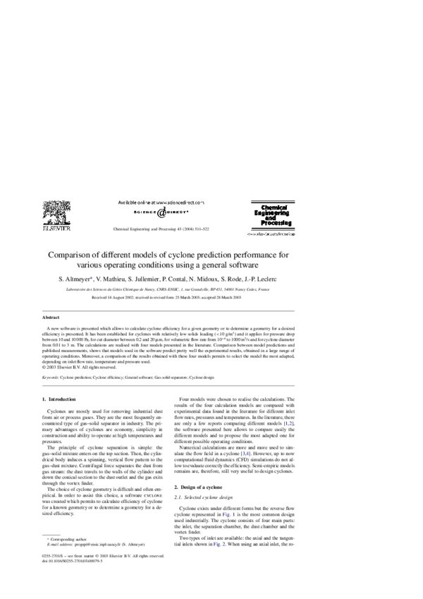 (PDF) Comparison of different models of cyclone prediction performance ...