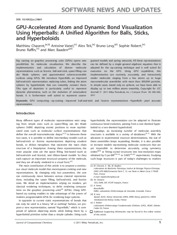 Pdf Gpu Accelerated Atom And Dynamic Bond Visualization Using