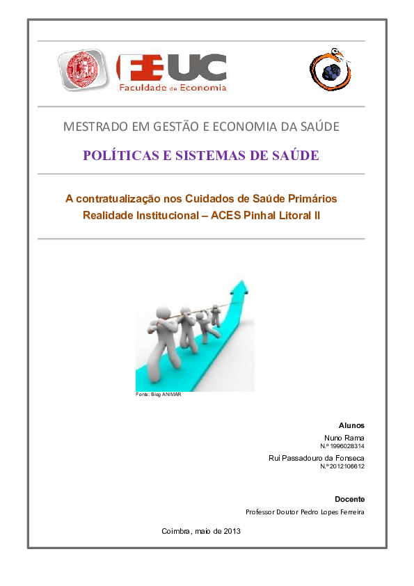(PDF) A contratualização nos Cuidados de Saúde Primários Realidade ...