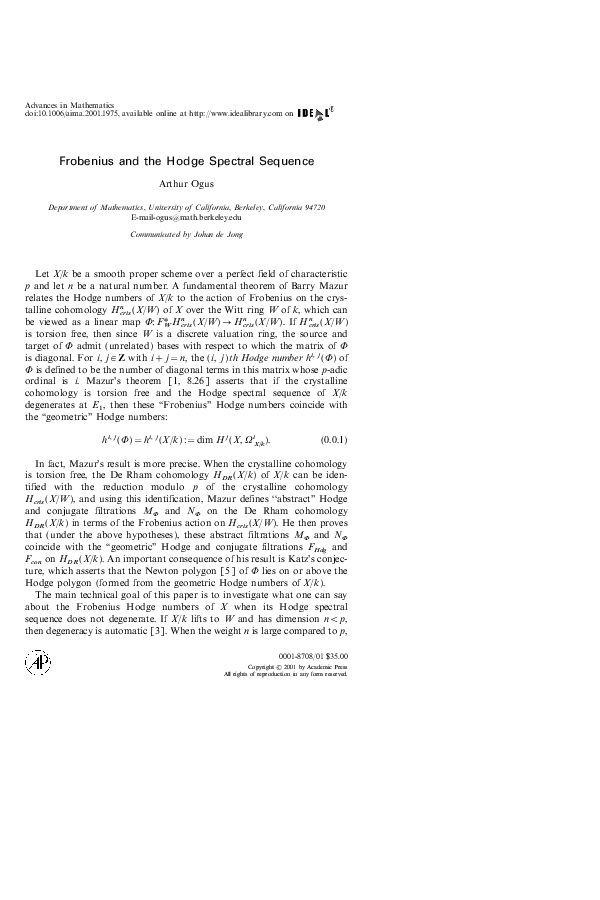 morphisme de frobenius