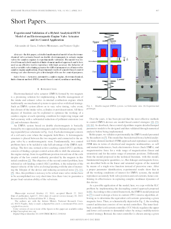 (PDF) Experimental Validation of a Hybrid Analytical-FEM Model of an Electromagnetic Engine ...