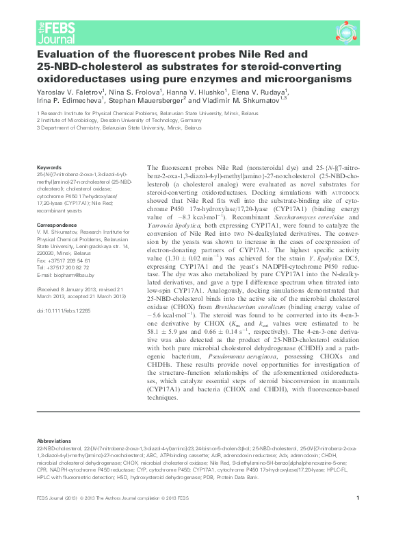 (PDF) Evaluation of the fluorescent probes Nile Red and 25-NBD ...