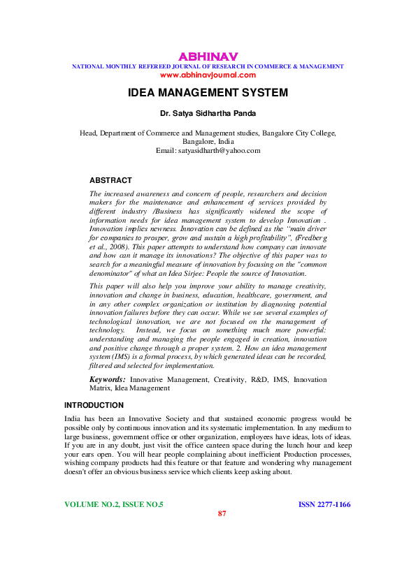 (PDF) IDEA MANAGEMENT SYSTEM