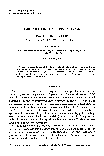 (PDF) Pauli interference effect in D+ lifetime