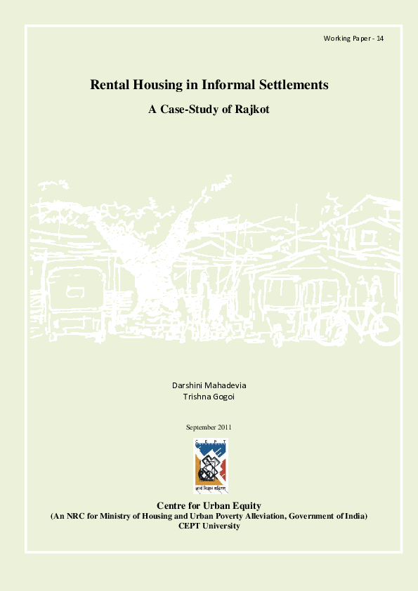 (PDF) Rental Housing in Informal Settlements - A Case-Study of Rajkot