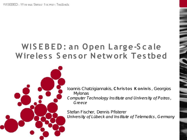 Pdf Wisebed An Open Large Scale Wireless Sensor Network Testbed