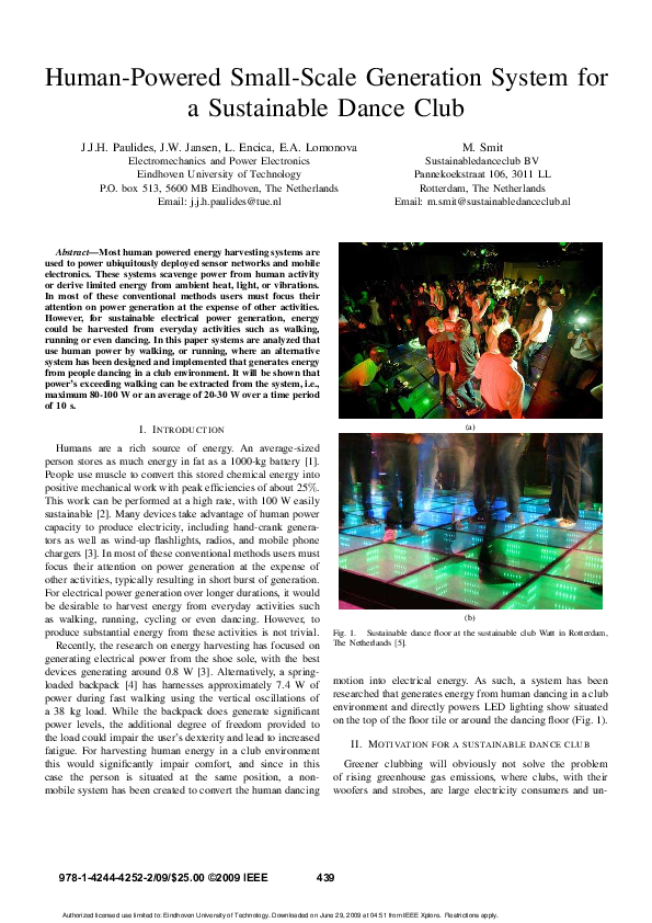 (PDF) Energy Harvester: Human-Powered Small-Scale Generation System for ...