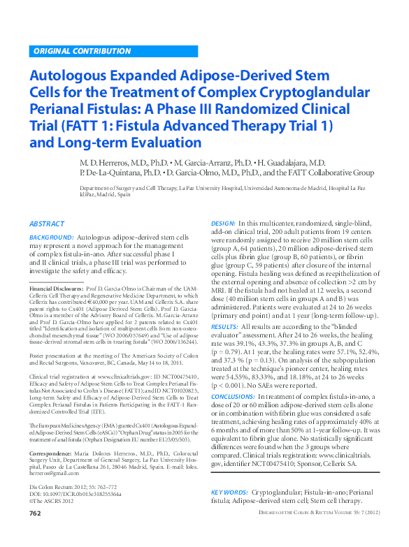 (PDF) Autologous Expanded Adipose-Derived Stem Cells for the Treatment ...