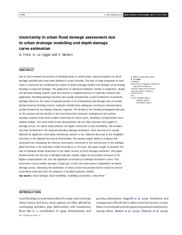 (PDF) Uncertainty in urban flood damage assessment due to urban ...