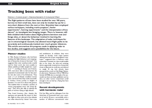(PDF) Tracking bees with radar