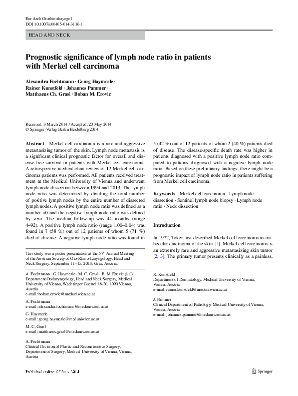 (PDF) The Prognostic Significance of the Lymph Node Ratio in Axillary Lymph Node Positive Breast ...