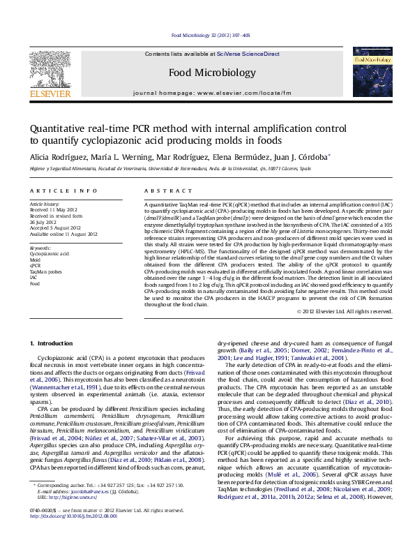 (PDF) Quantitative real-time PCR method with internal amplification ...