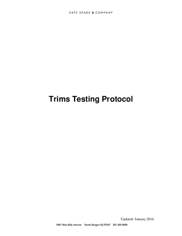 (PDF) Trims Testing Protocol
