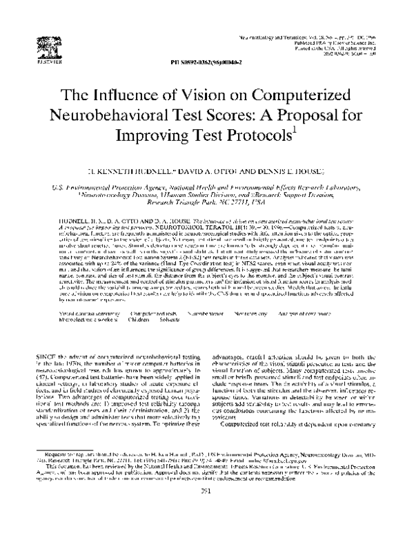 (PDF) The influence of vision on computerized neurobehavioral test ...