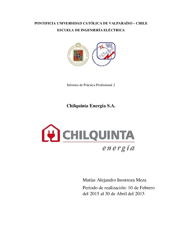 (PDF) Informe de Práctica Profesional 2 (Ingeniería Civil Eléctrica)