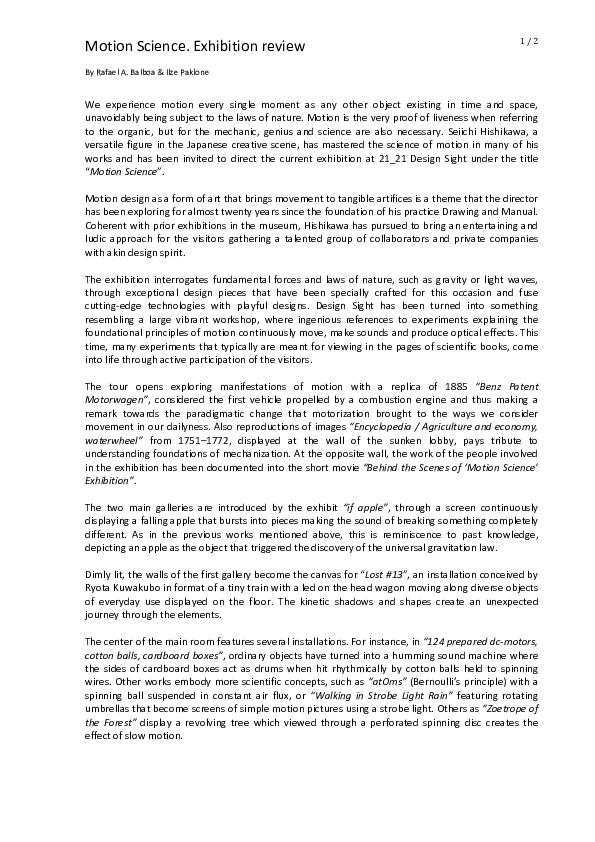 (PDF) Motion Science