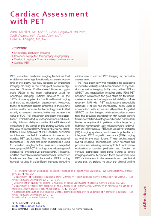(PDF) Cardiac Assessment with PET
