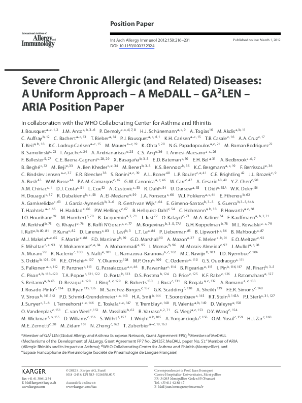 (PDF) Fax Severe Chronic Allergic (and Related) Diseases: A Uniform ...