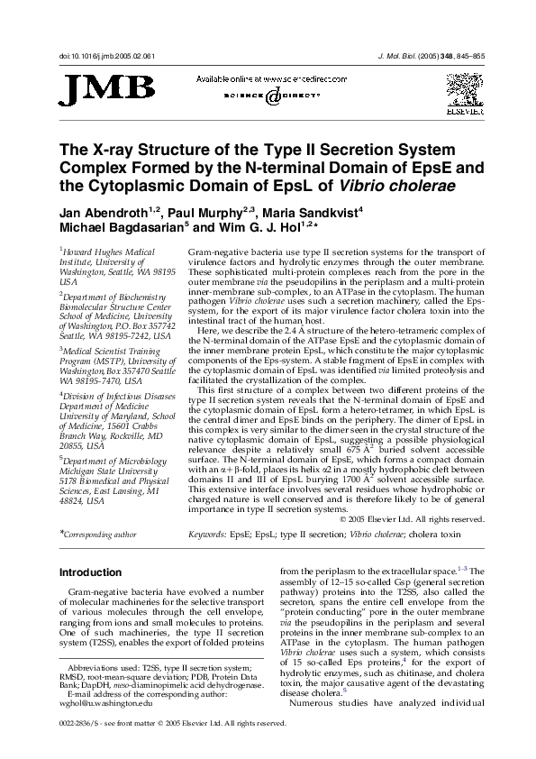 (PDF) The X-ray Structure of the Type II Secretion System Complex ...