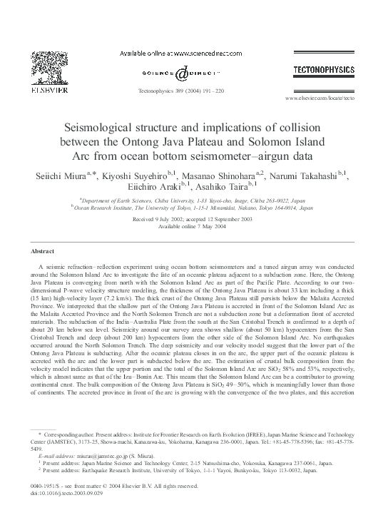 (PDF) Seismological structure and implications of collision between the ...