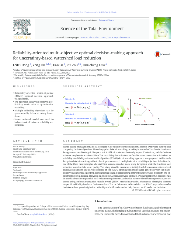 (PDF) Reliability-oriented multi-objective optimal decision-making ...
