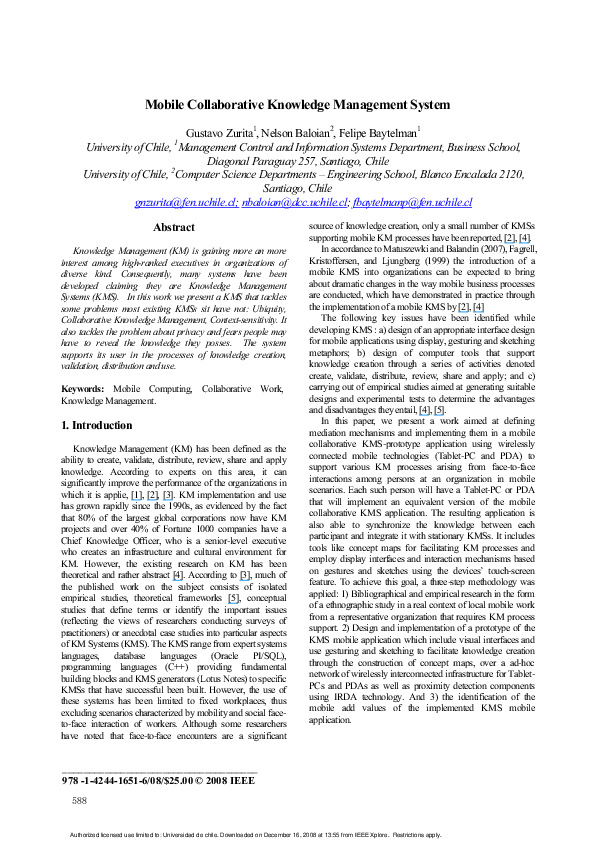 (PDF) Mobile Collaborative Knowledge Management System