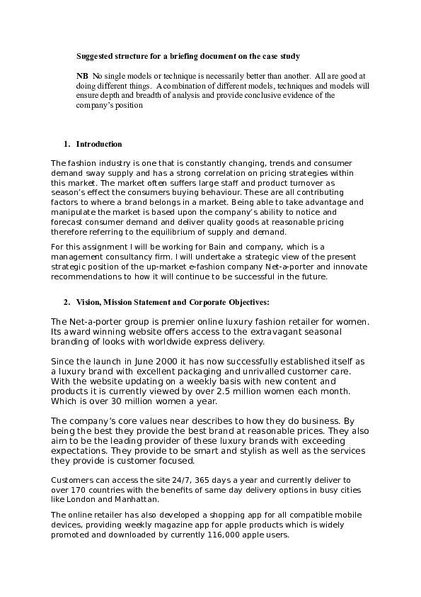 (DOC) Strategic Management Briefing Document