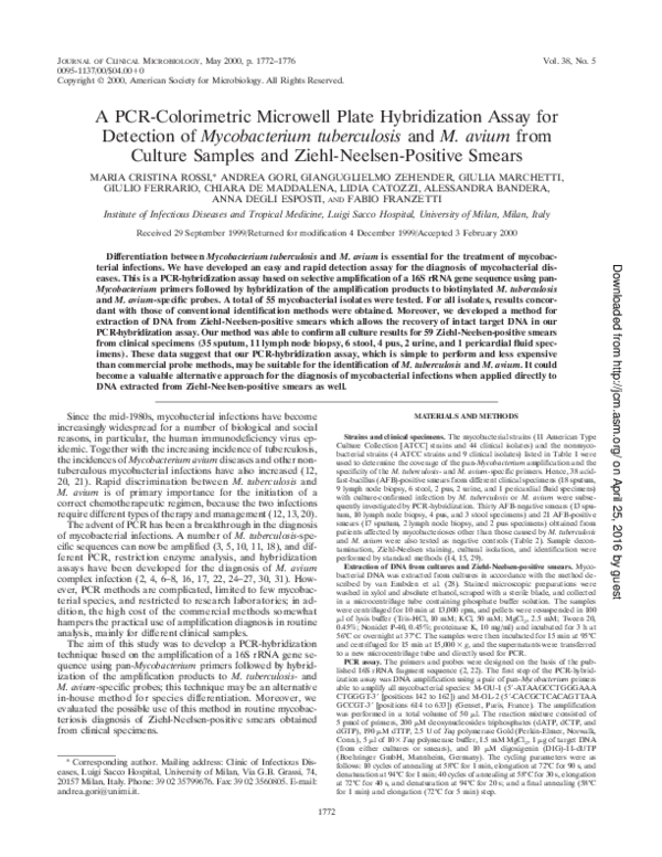 (PDF) A PCR-colorimetric microwell plate hybridization assay for ...