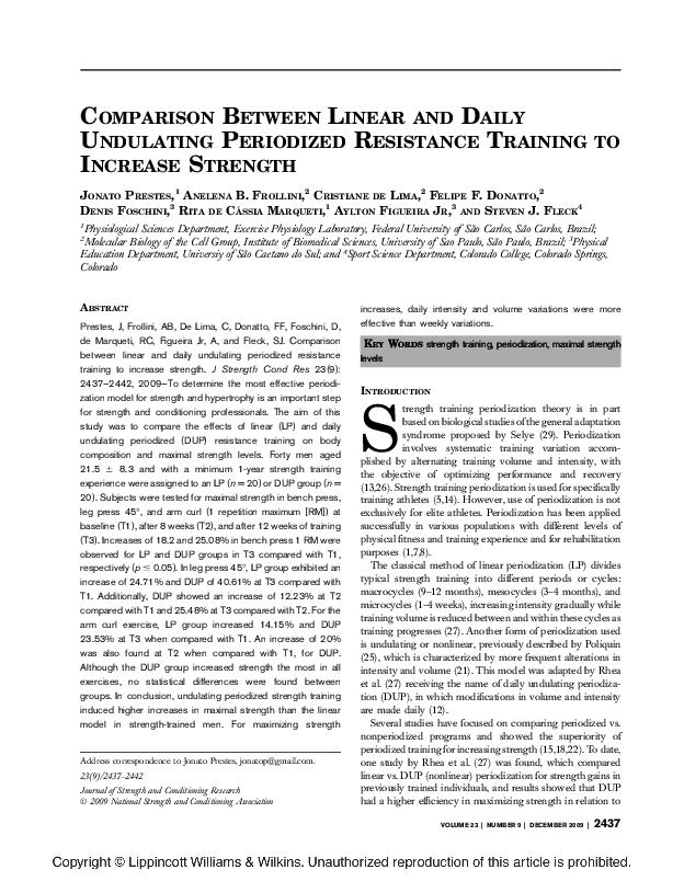 (PDF) Comparison Between Linear and Daily Undulating Periodized ...