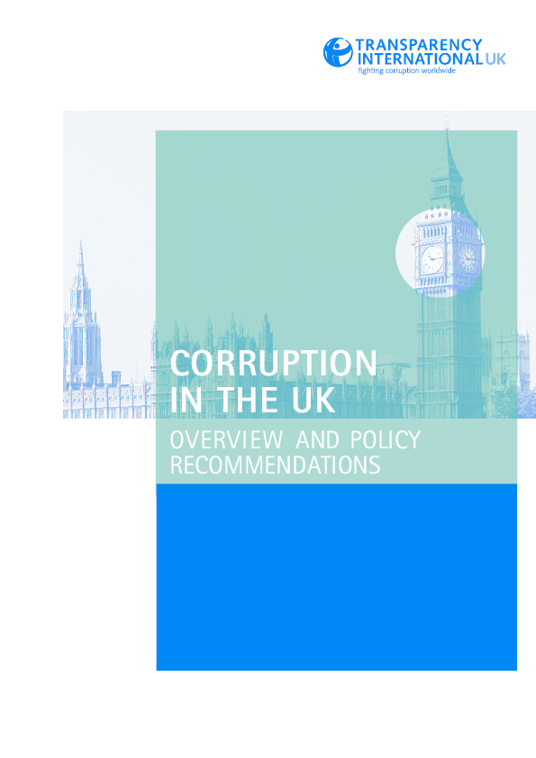 (PDF) CORRUPTION IN THE UK overview and policy recommendations