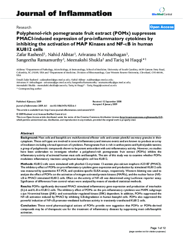 (PDF) Polyphenol-rich pomegranate fruit extract (POMx) suppresses PMACI ...