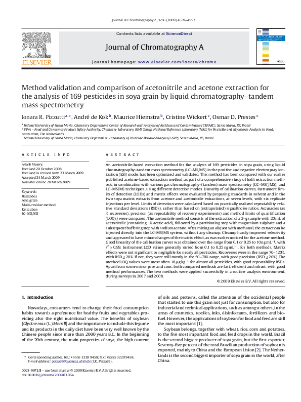 (PDF) Method validation and comparison of acetonitrile and acetone ...