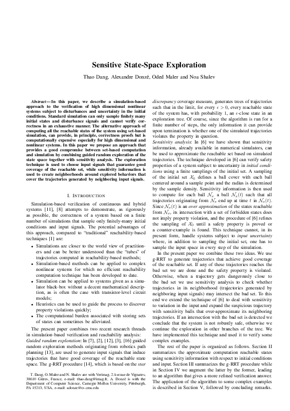 (PDF) Sensitive state-space exploration