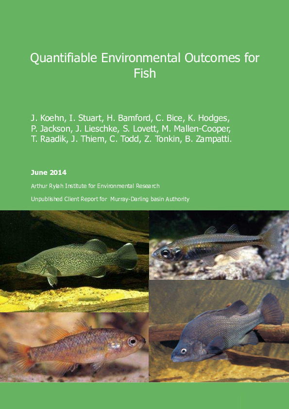 (PDF) Quantifiable environmental outcomes for fish