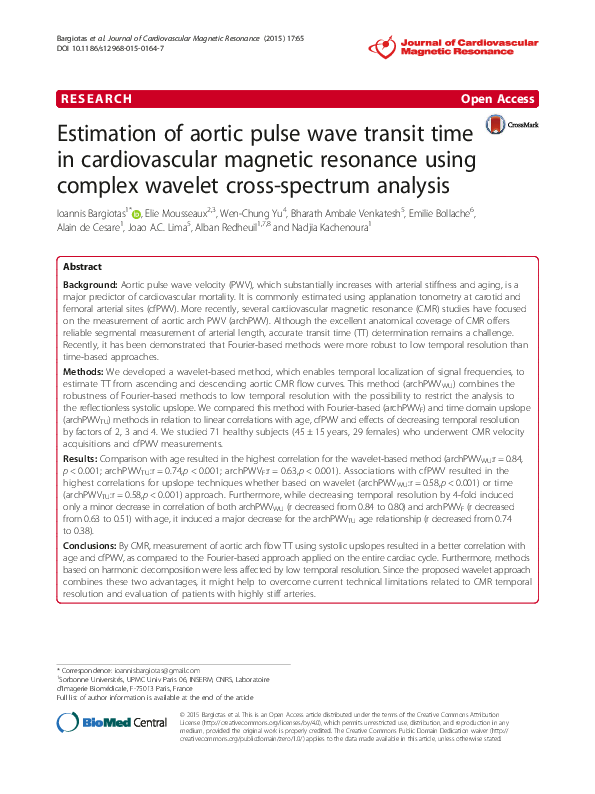 (PDF) Estimation of aortic pulse wave transit time in cardiovascular ...
