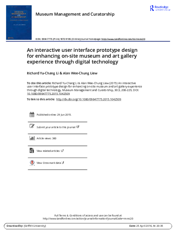 (PDF) Museum Management and Curatorship An interactive user interface ...