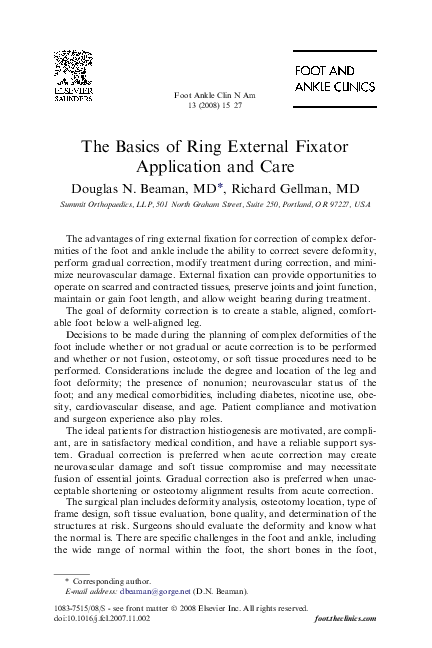 (PDF) The basics of ring external fixator application and care