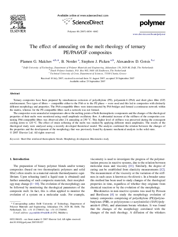 (PDF) The effect of annealing on the melt rheology of ternary PE/PA6/GF ...