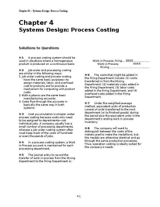 (DOC) Chapter 4 Systems Design: Process Costing